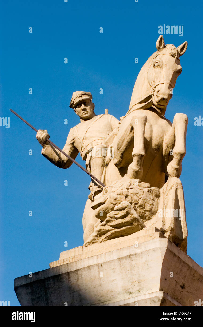 Monument of Polish Uhlan Calvary horse brigade soldier fighting with ...