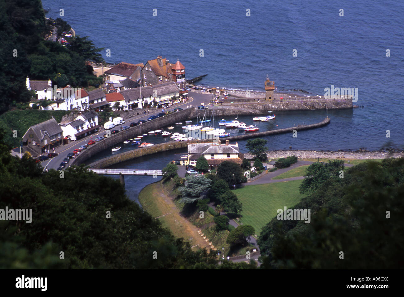 The popular North Devon resort of Lynmouth Stock Photo - Alamy