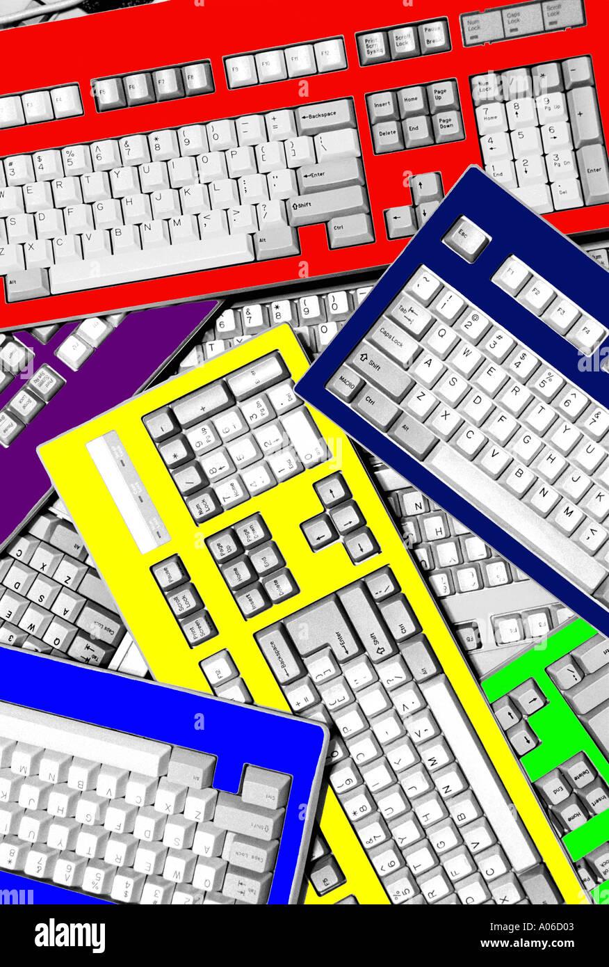 Pile of computer keyboards Stock Photo - Alamy