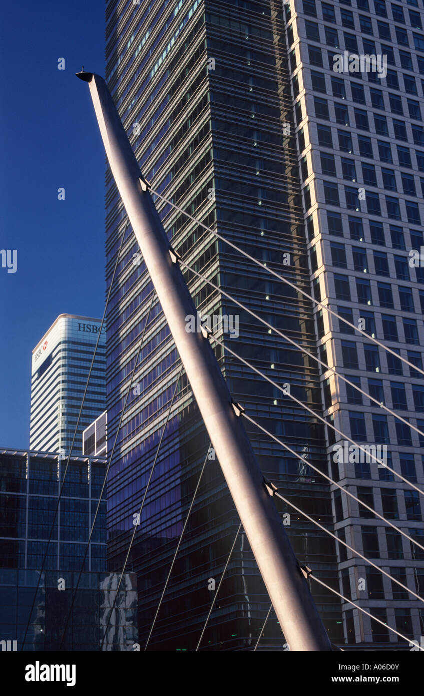 Arm of cable-supported pedestrian swing bridge over South Dock, Canary ...