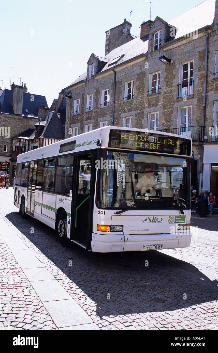 Public bus in Normandy Stock Photo - Alamy
