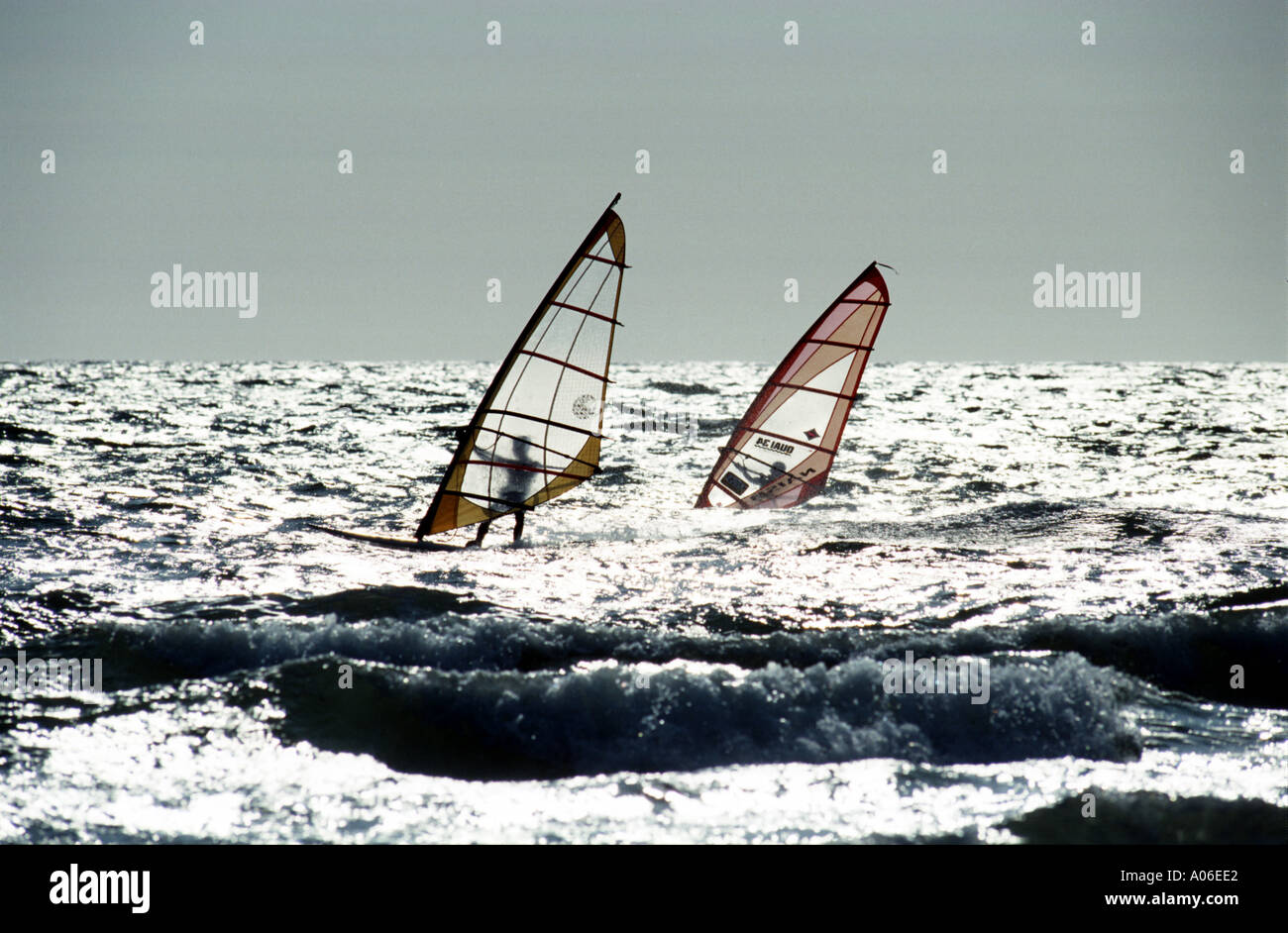 two windsurfers Windsurfing Stock Photo - Alamy