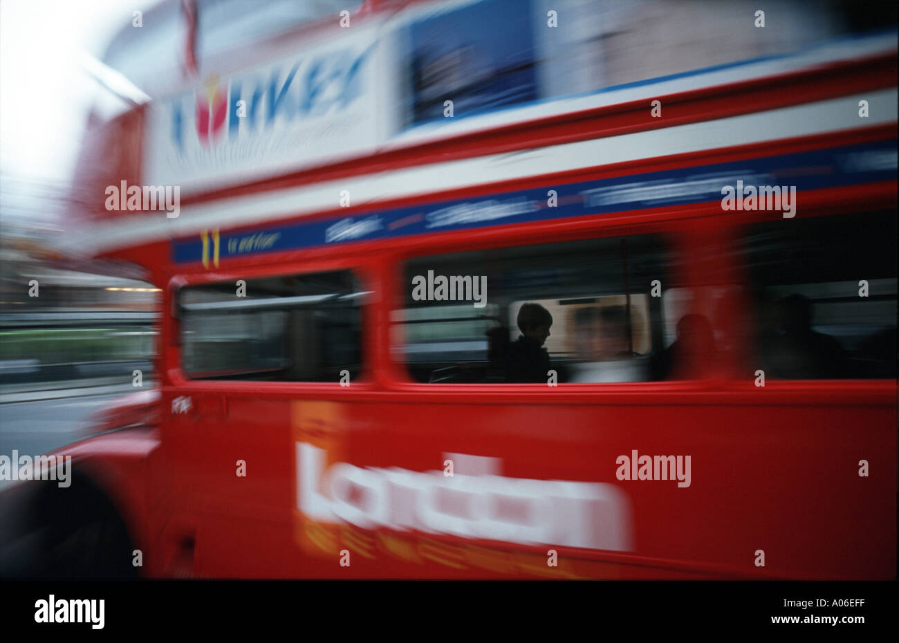 London bus blurred Stock Photo - Alamy