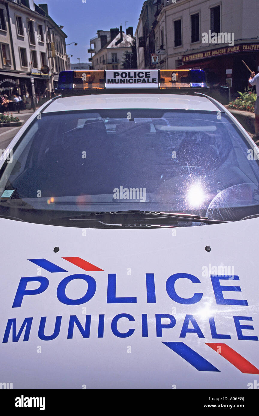 Police car in Normandy Stock Photo - Alamy