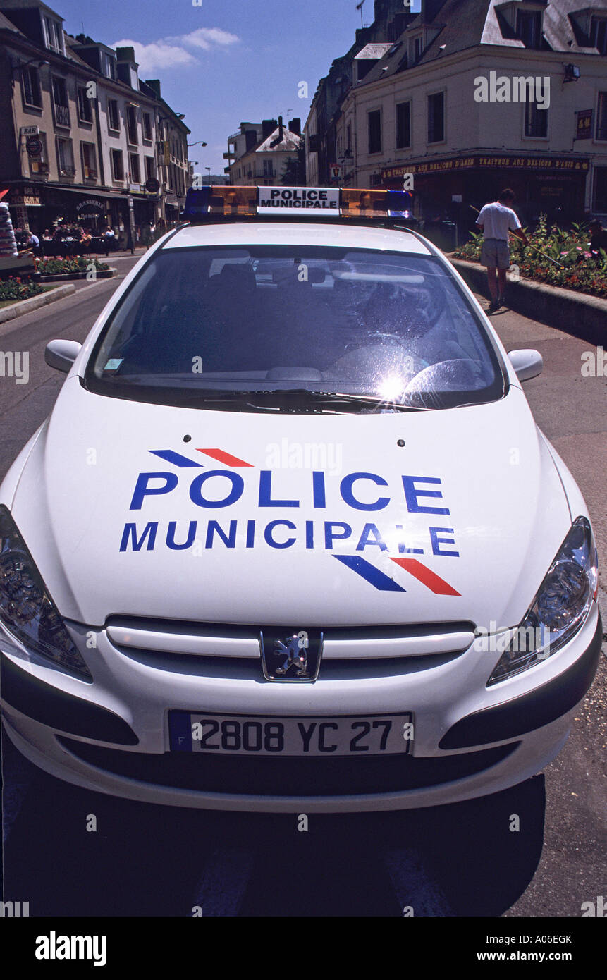 Police car in Normandy Stock Photo - Alamy