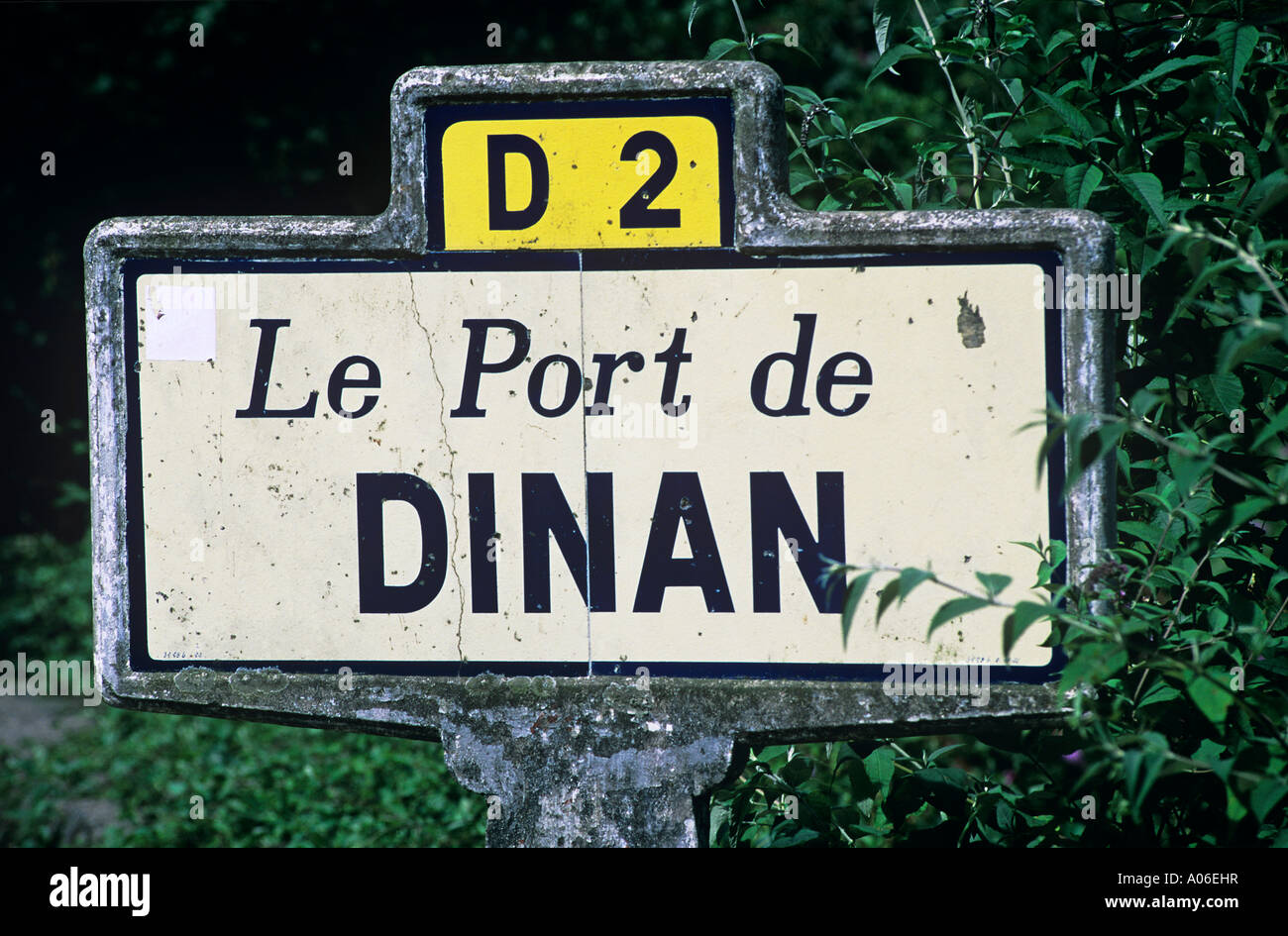 Detail of a sign for Dinan Stock Photo - Alamy