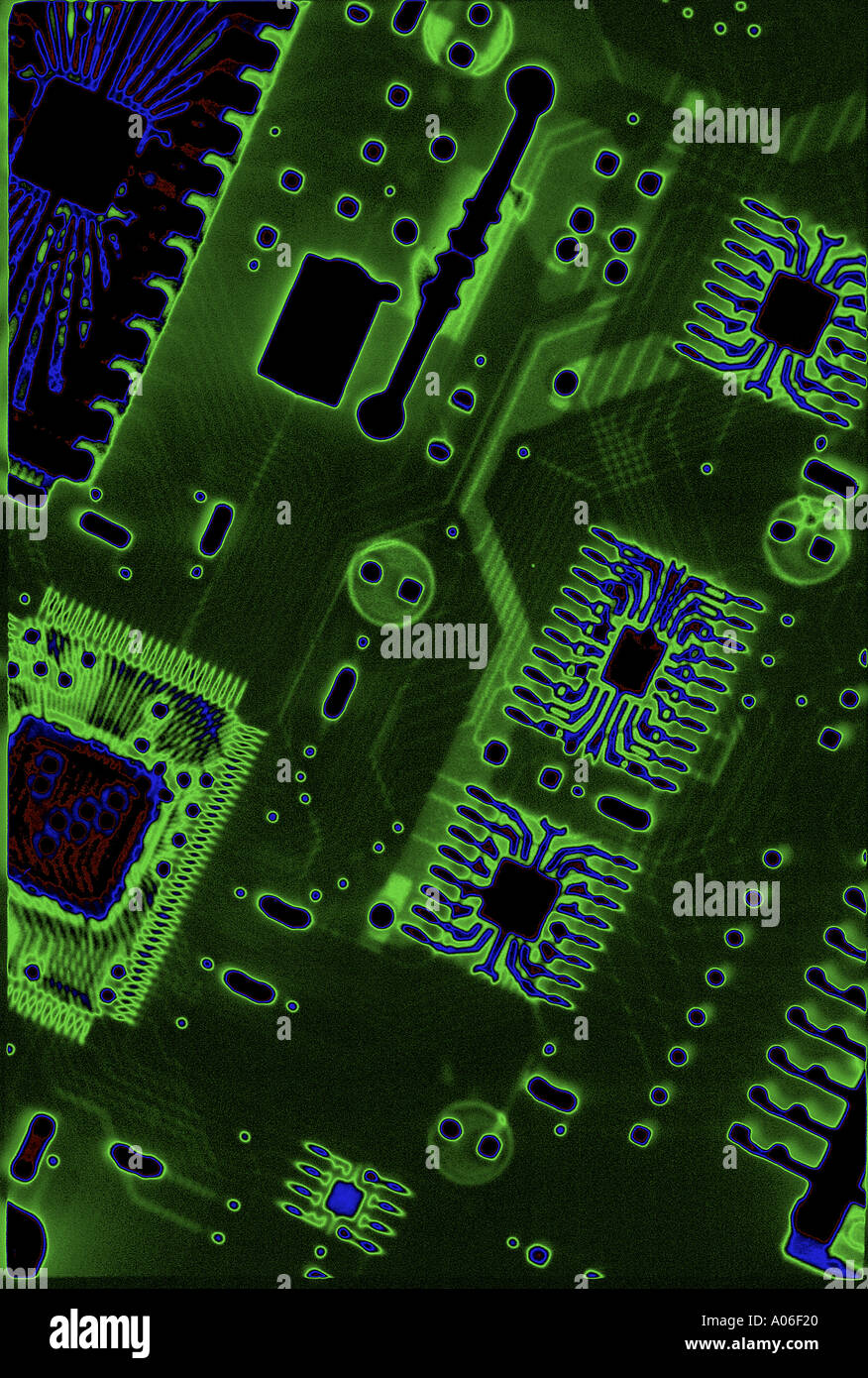 X Ray of Computer Circuit Board Stock Photo - Alamy