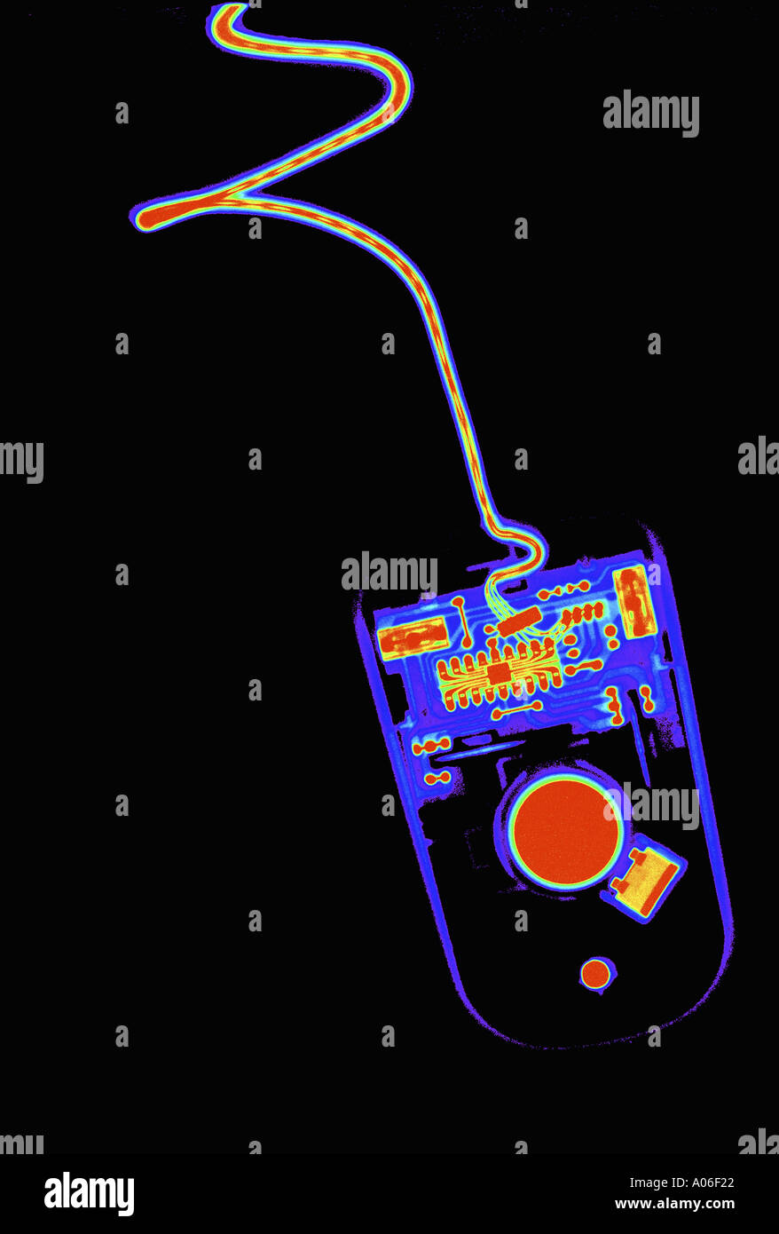 Coloured X Ray of Computer Mouse Stock Photo - Alamy