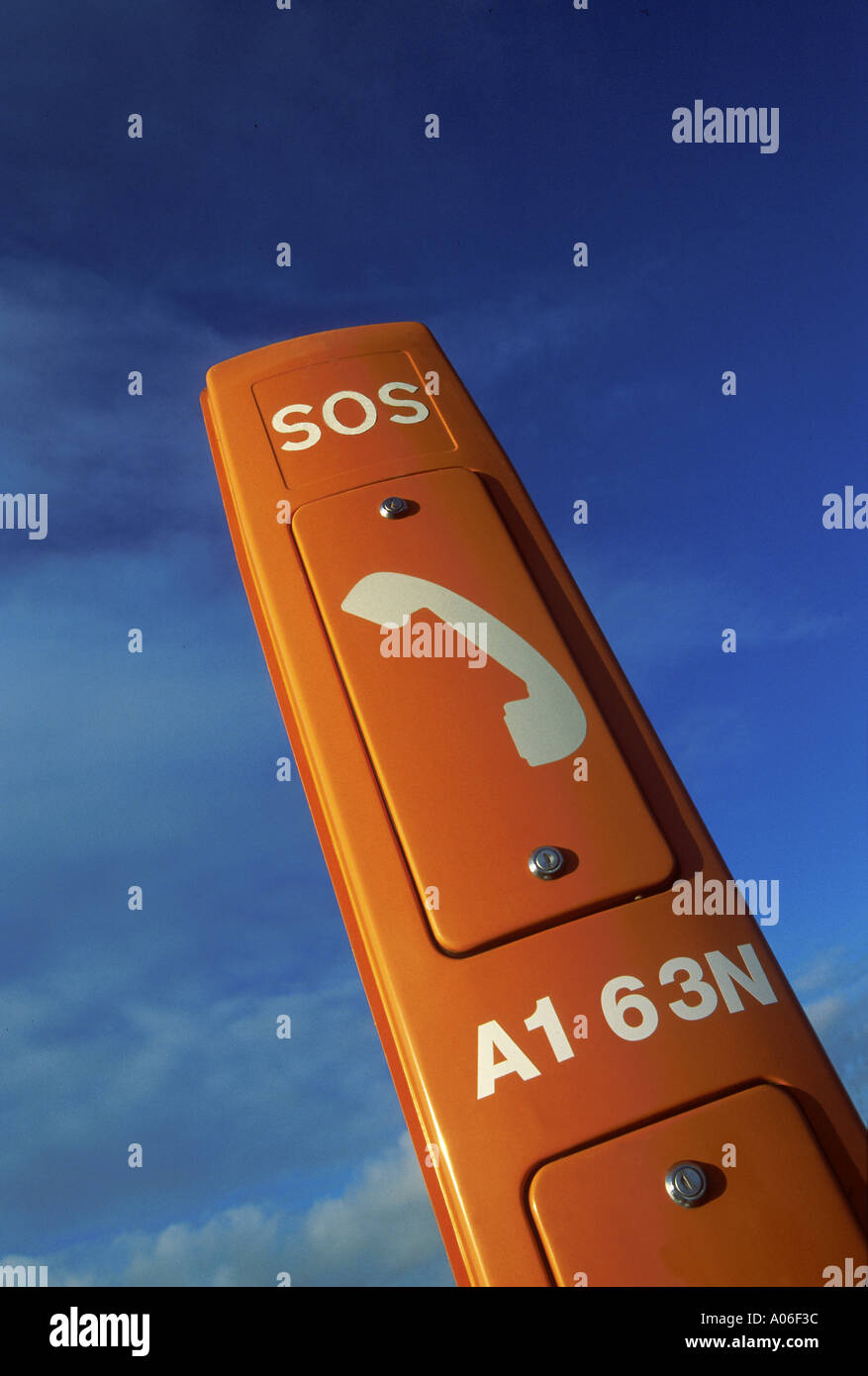 SOS Telephone Box at Roadside Stock Photo - Alamy