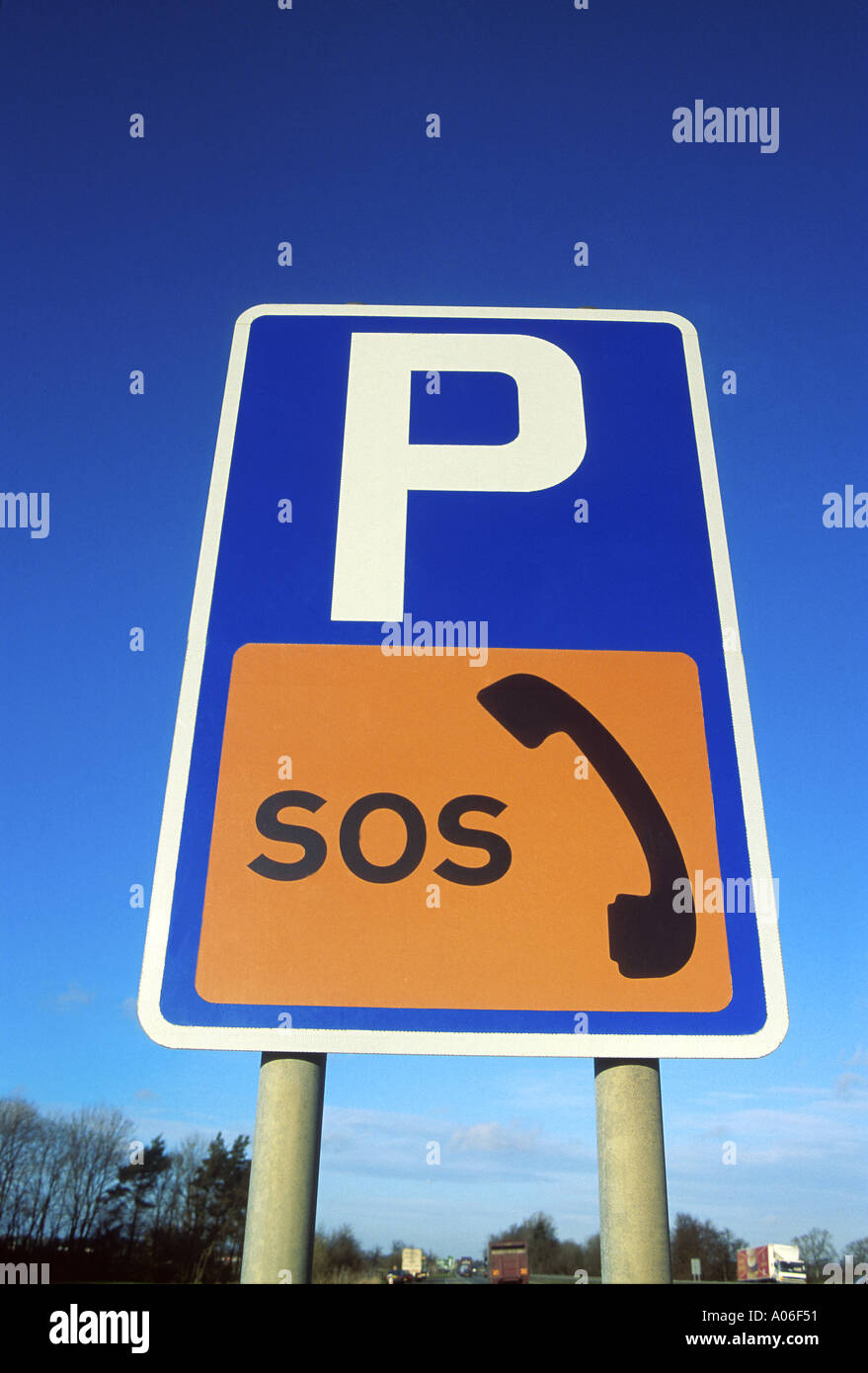 Parking and SOS Traffic Sign Stock Photo - Alamy