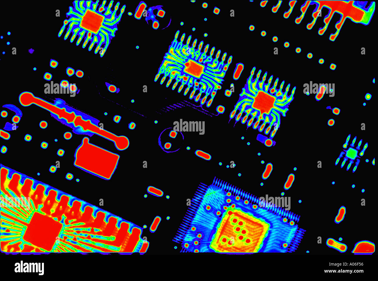 Coloured X Ray of Computer Circuit Board Stock Photo - Alamy