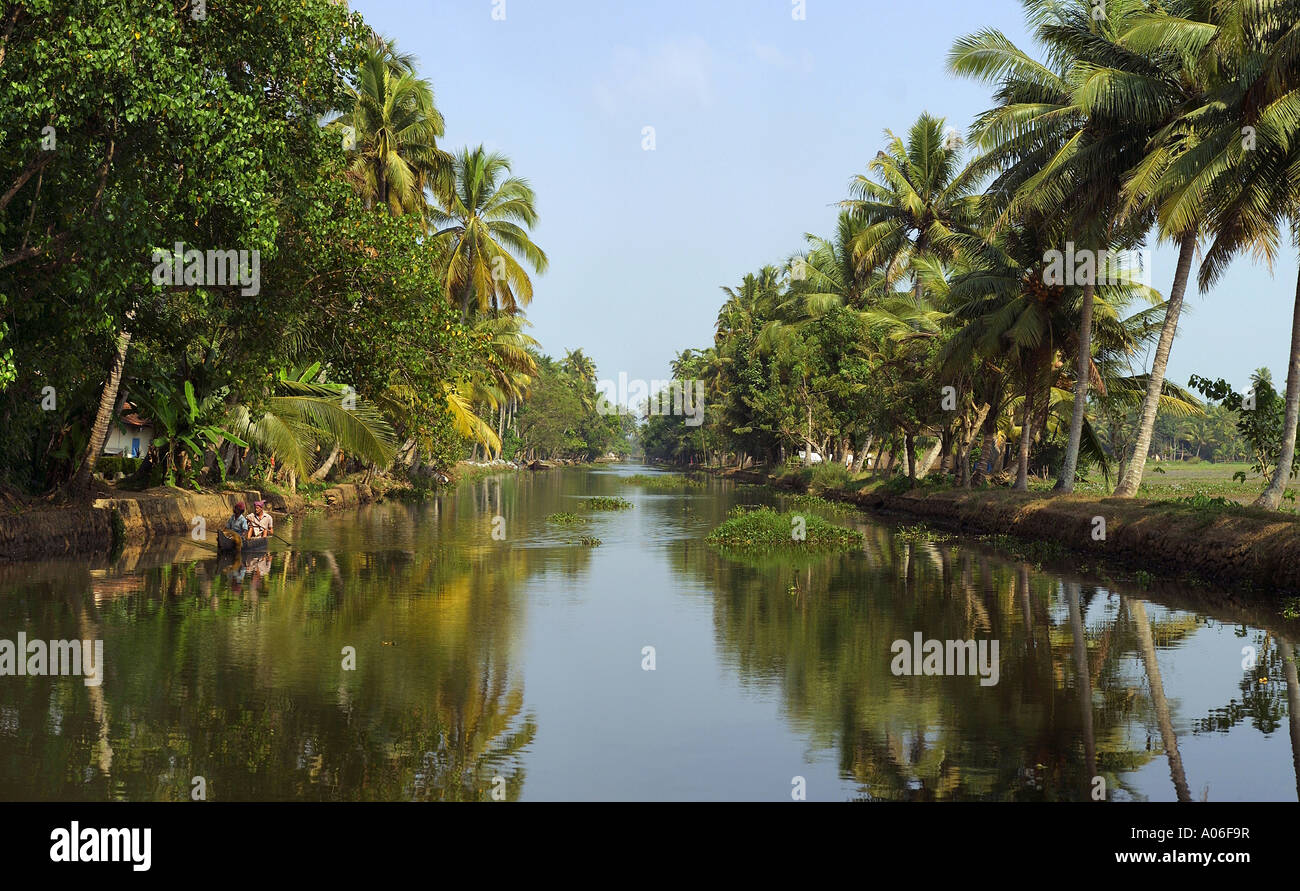 India Kerala Alleppey backwater panoramic Stock Photo - Alamy