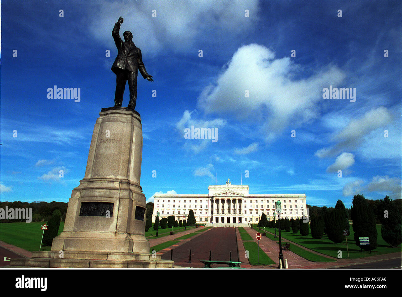 Carson s statue outside Stormount the Northern Ireland Parliment Stock ...