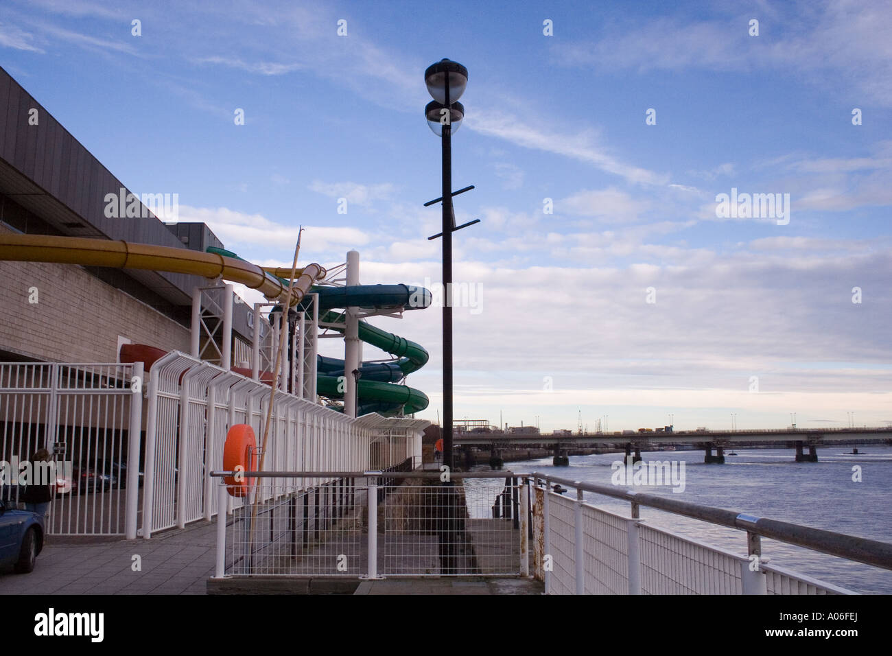 A view from the rear of the Olympia Leisure complex on the riverside in ...
