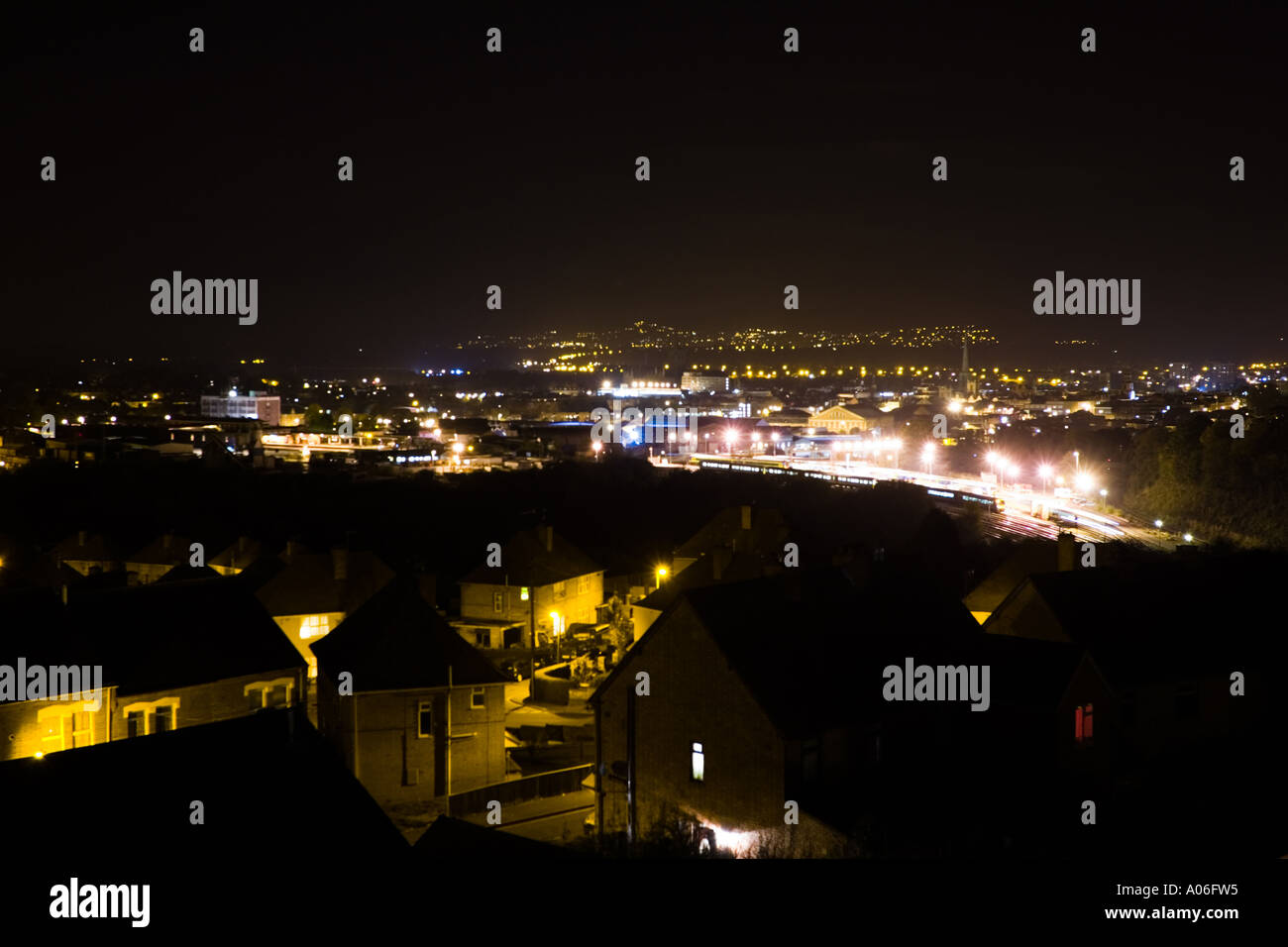 Worcester, a city in the UK at night Stock Photo - Alamy