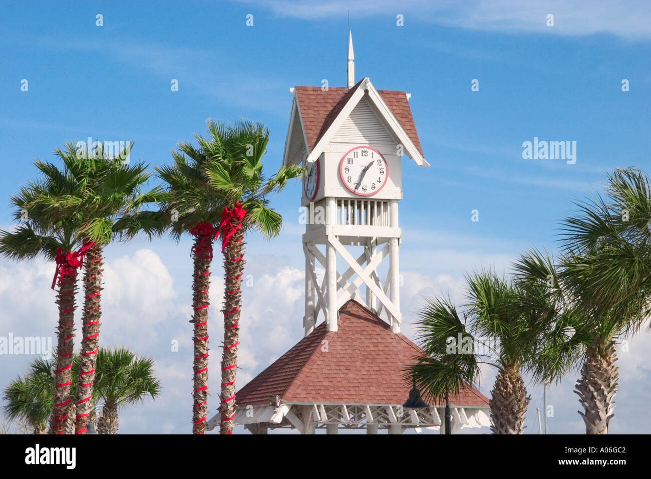 Historic Clock Tower at Bradenton Beach on Anna Maria Island, Gulf ...