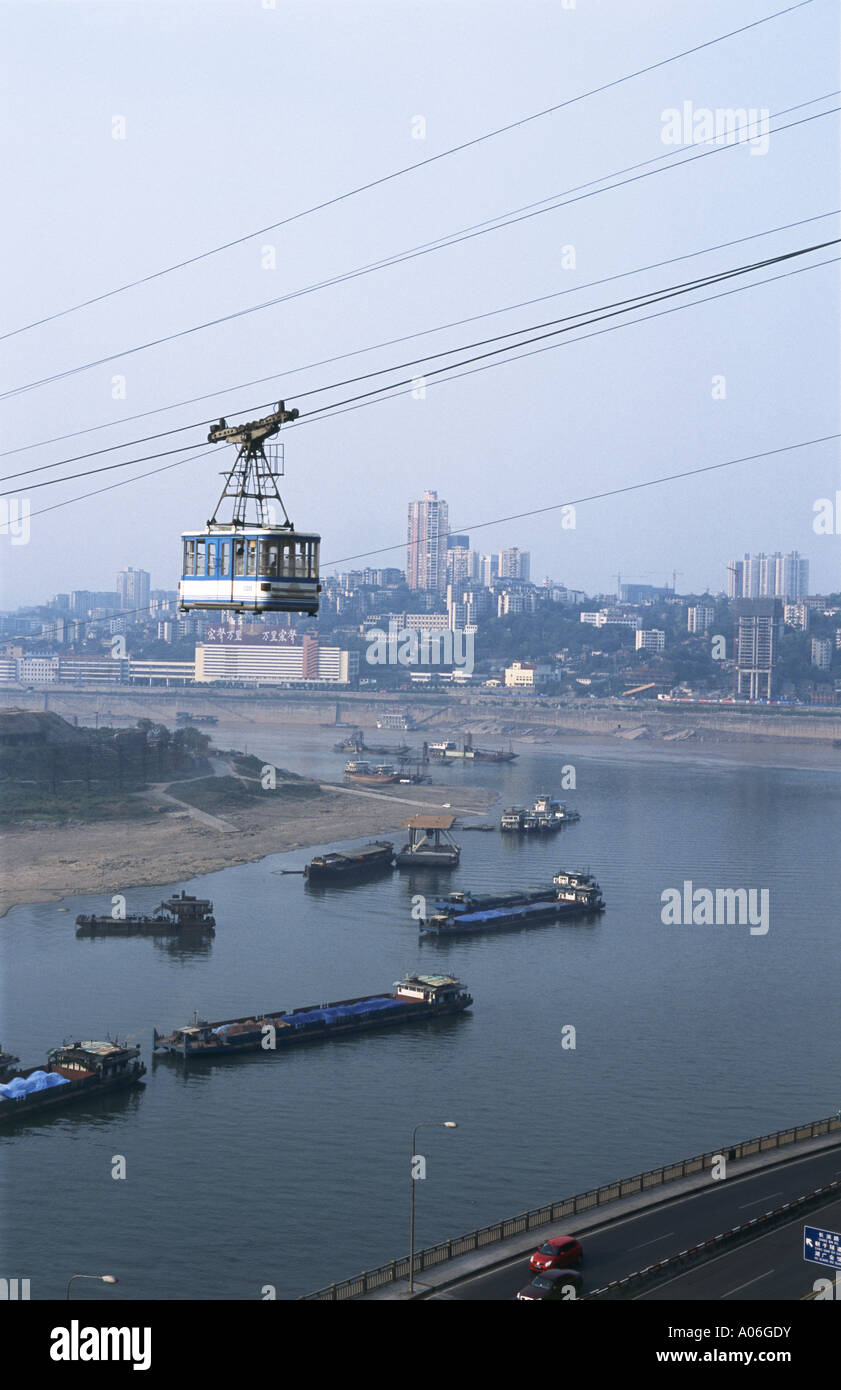 Cable car across the river at Chongqing Stock Photo - Alamy
