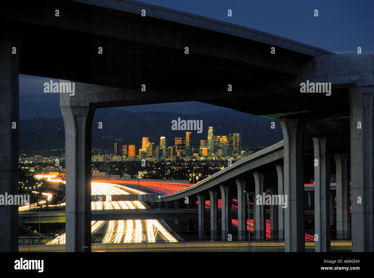 The 110 Interstate from downtown Los Angeles to San Pedro seen here ...
