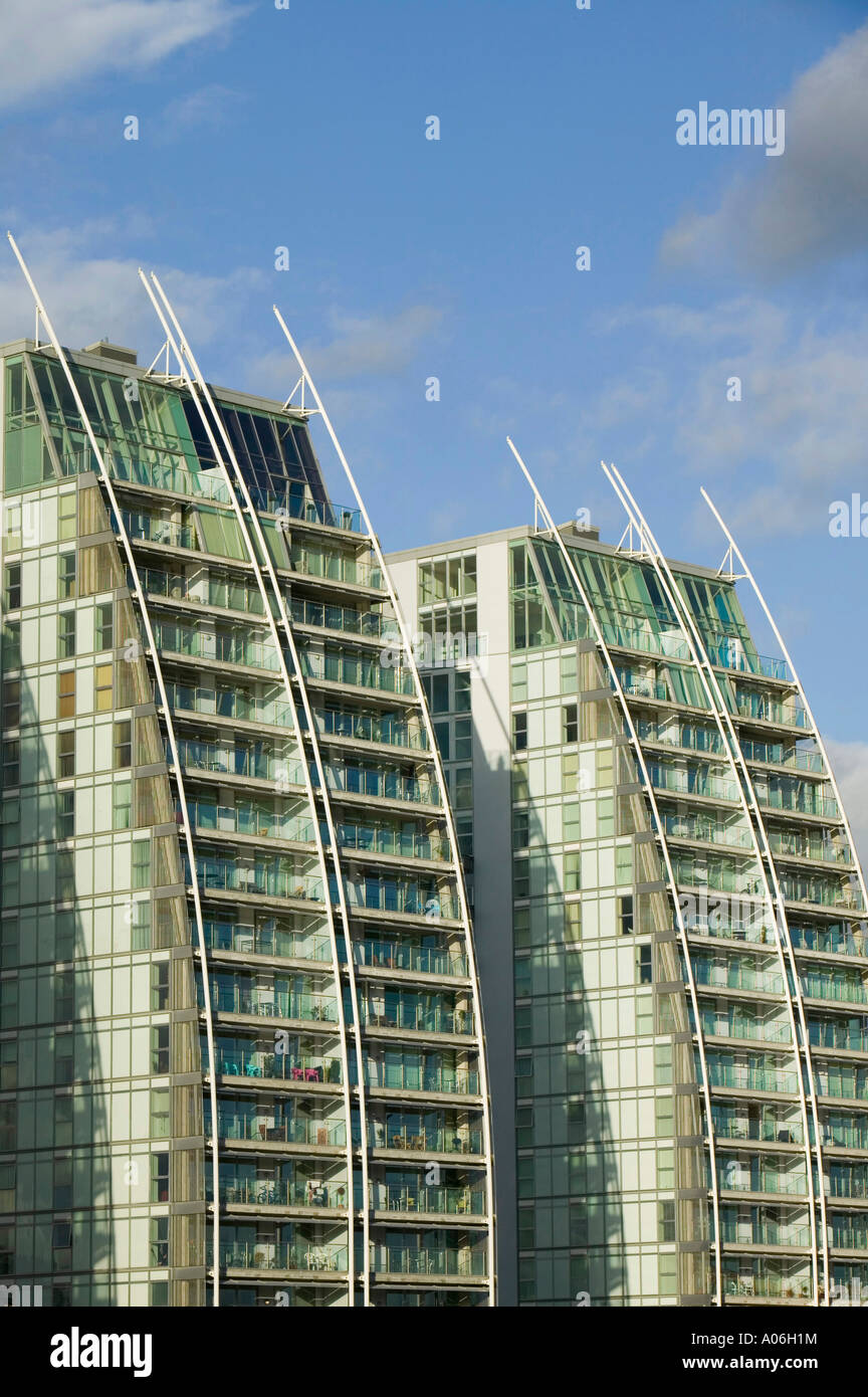 modern tower blocks at Salford Quays, Manchester, UK Stock Photo - Alamy