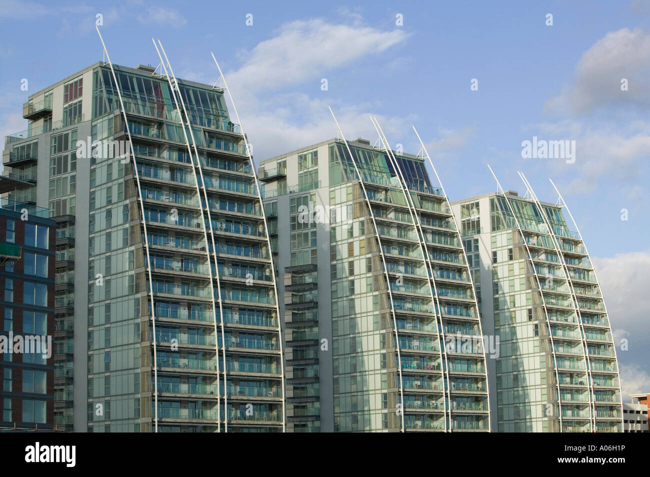 modern tower blocks at Salford Quays, Manchester, UK Stock Photo - Alamy