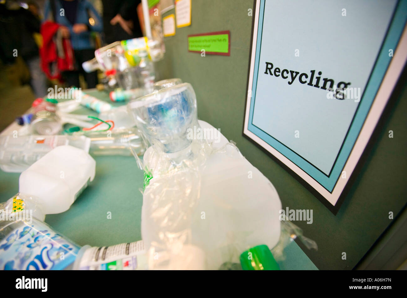 a stand about recycling plastic Stock Photo - Alamy