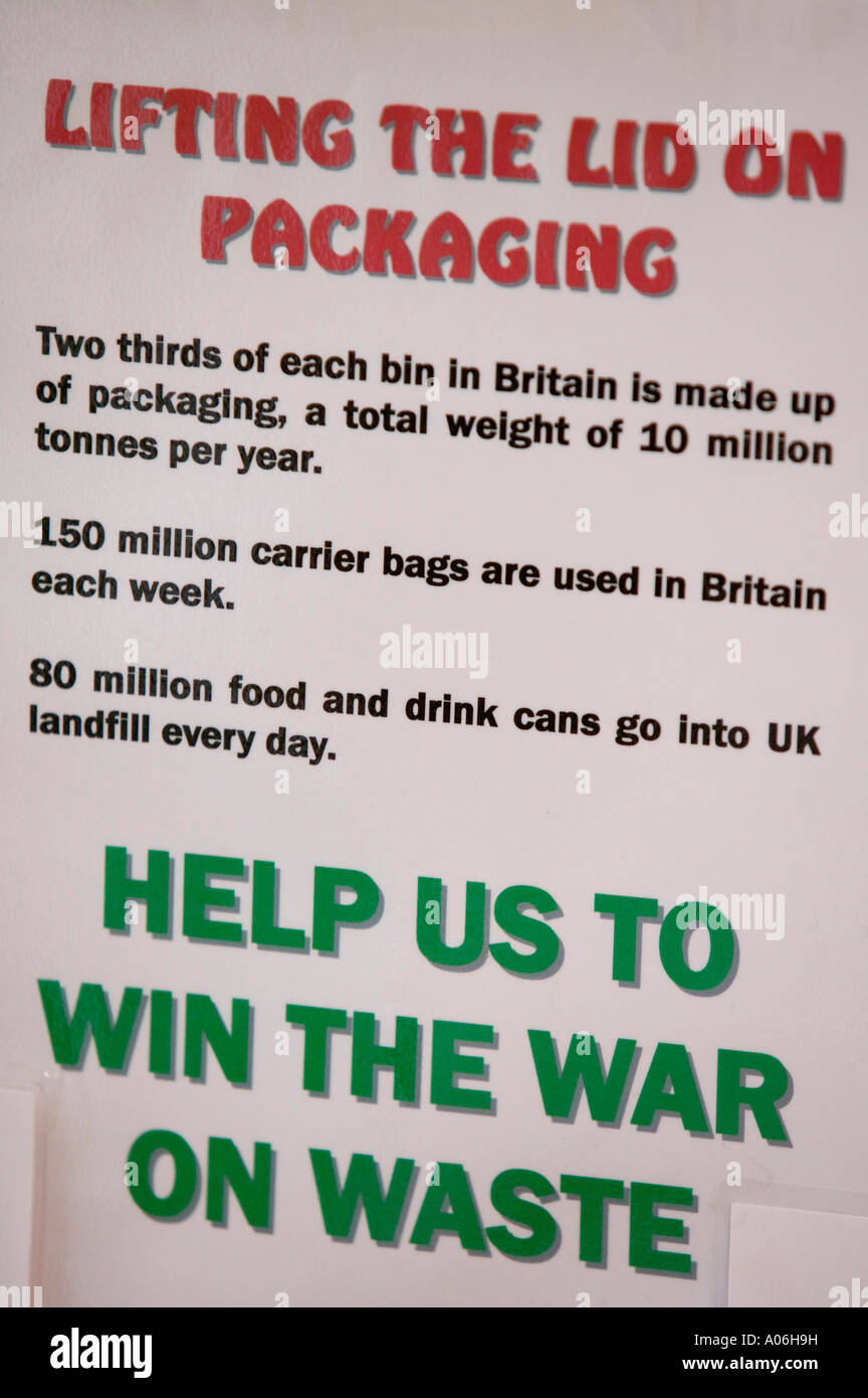 a poster about packaging and waste Stock Photo - Alamy