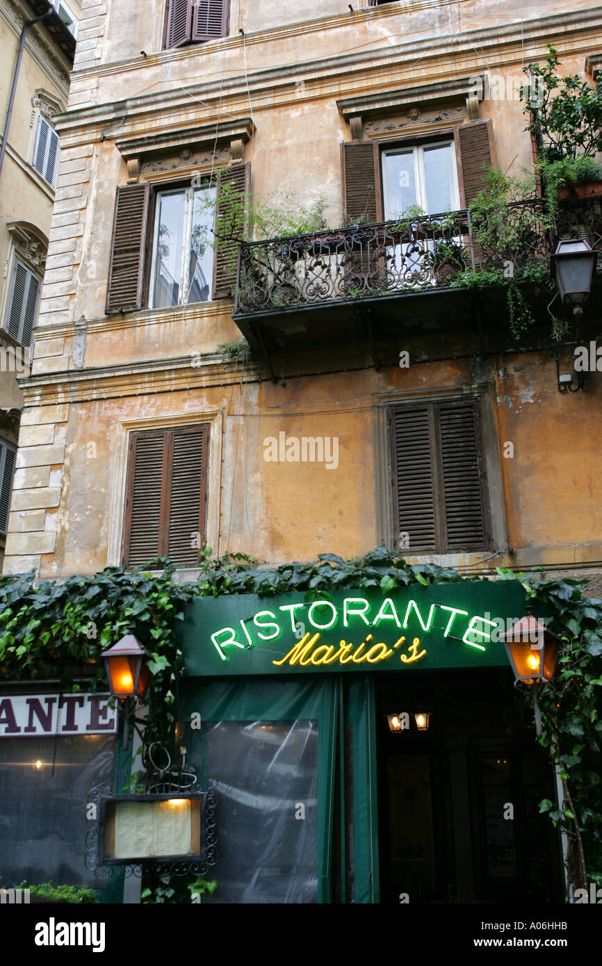 Entrance of small family run local Italian restaurant in the ...