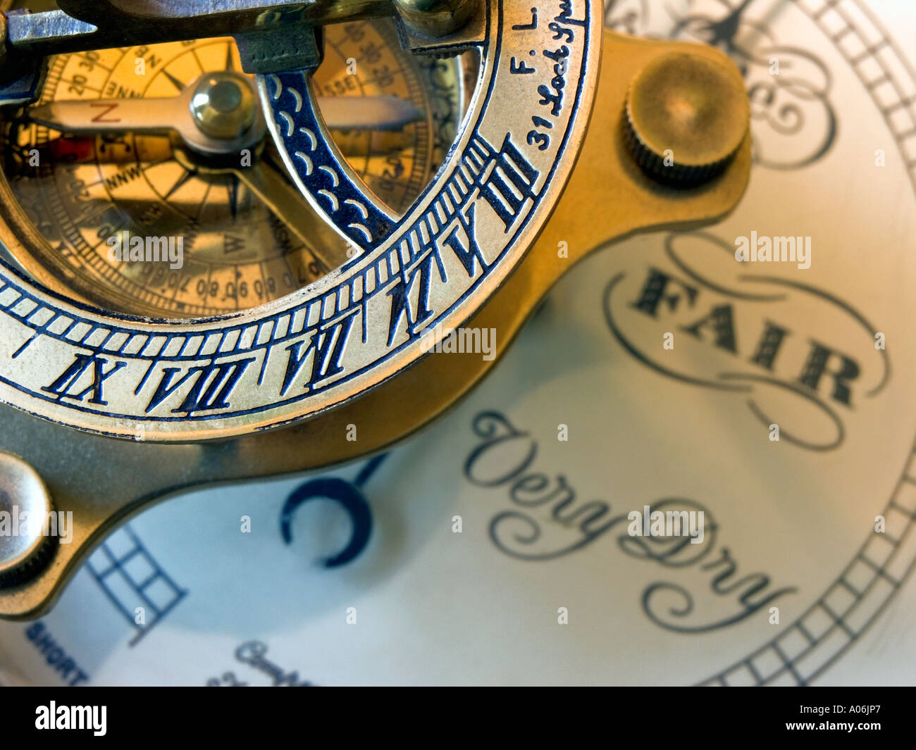 Barometer and Compass Stock Photo - Alamy