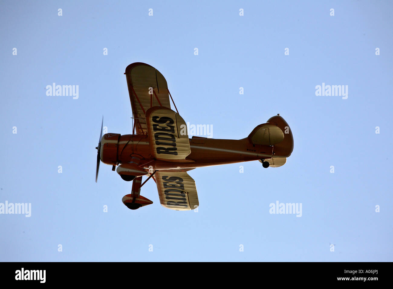 Biplane in flight in Florida USA Stock Photo - Alamy