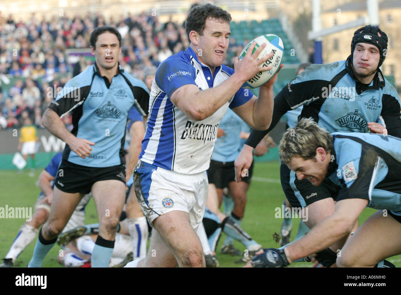 Chris Malone Playing for Bath Rugby Club against Glasgow Warriors at ...