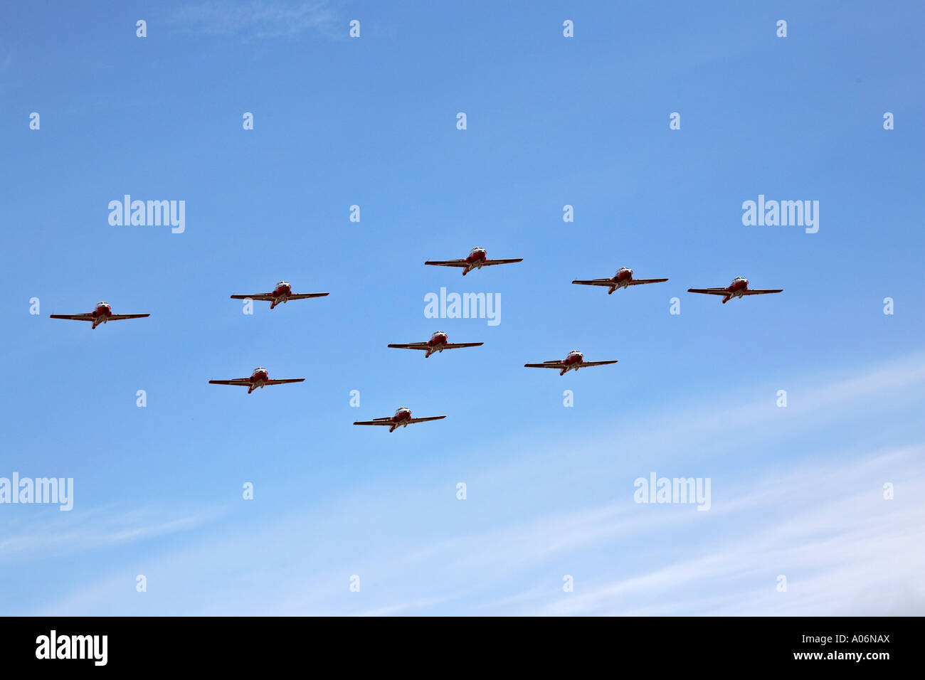 Snowbirds Aerobatics Team in flight formation Stock Photo - Alamy