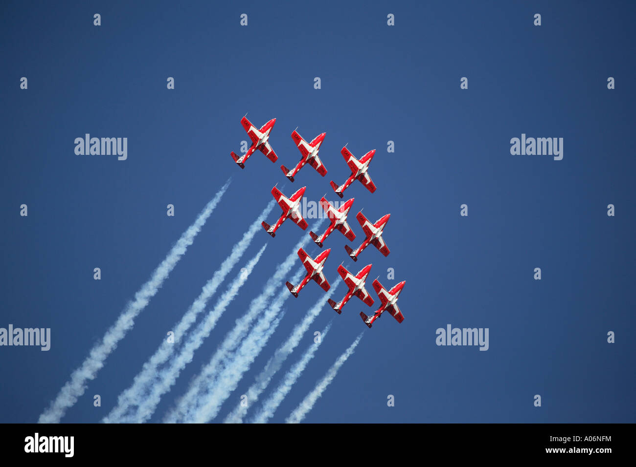 Snowbirds Aerobatics Team in flight formation Stock Photo - Alamy