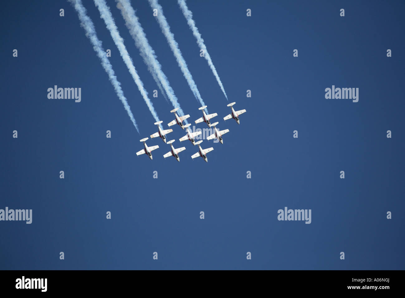 Snowbirds Aerobatics Team in flight formation Stock Photo - Alamy