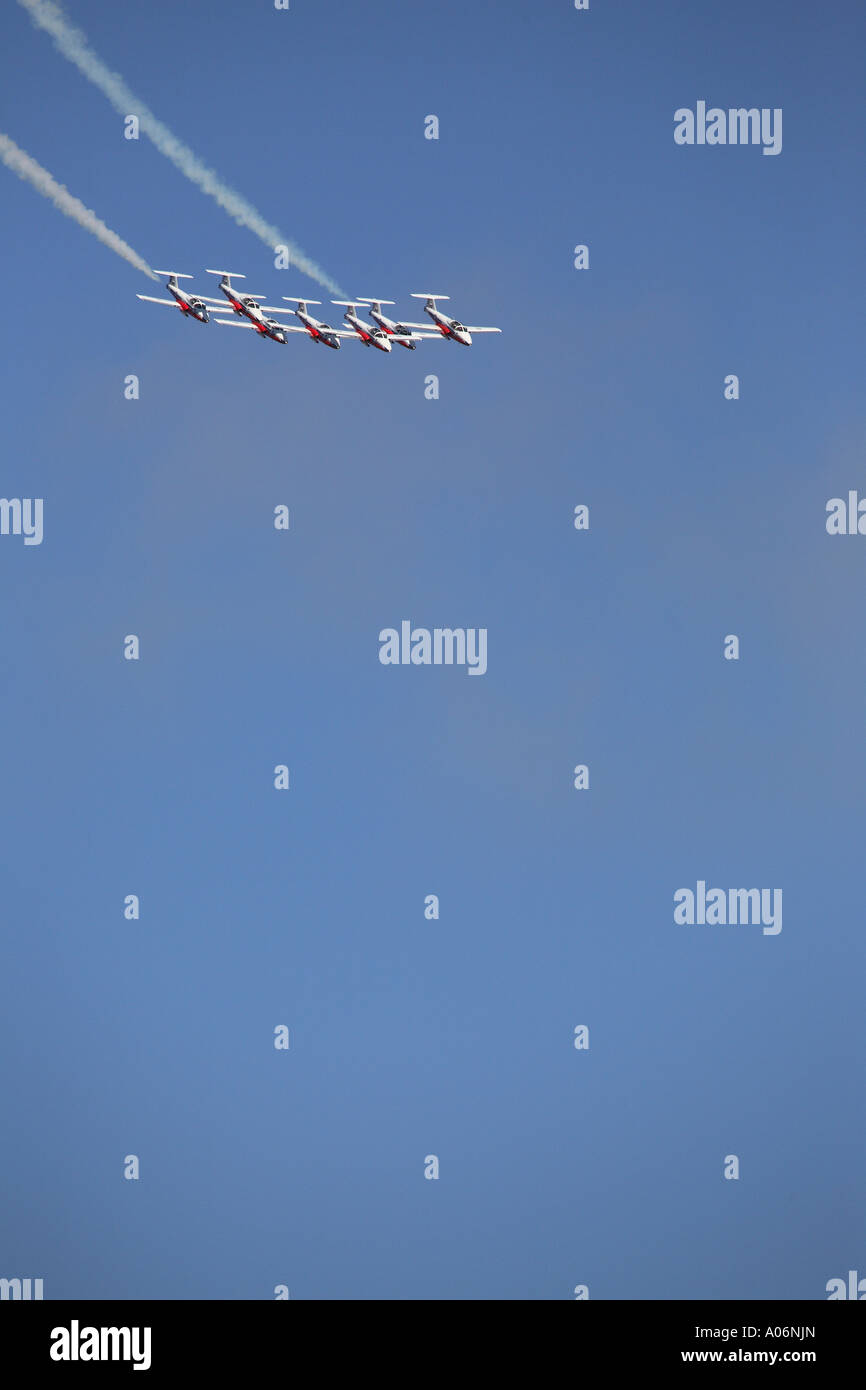 Snowbirds Aerobatics Team in flight formation Stock Photo - Alamy