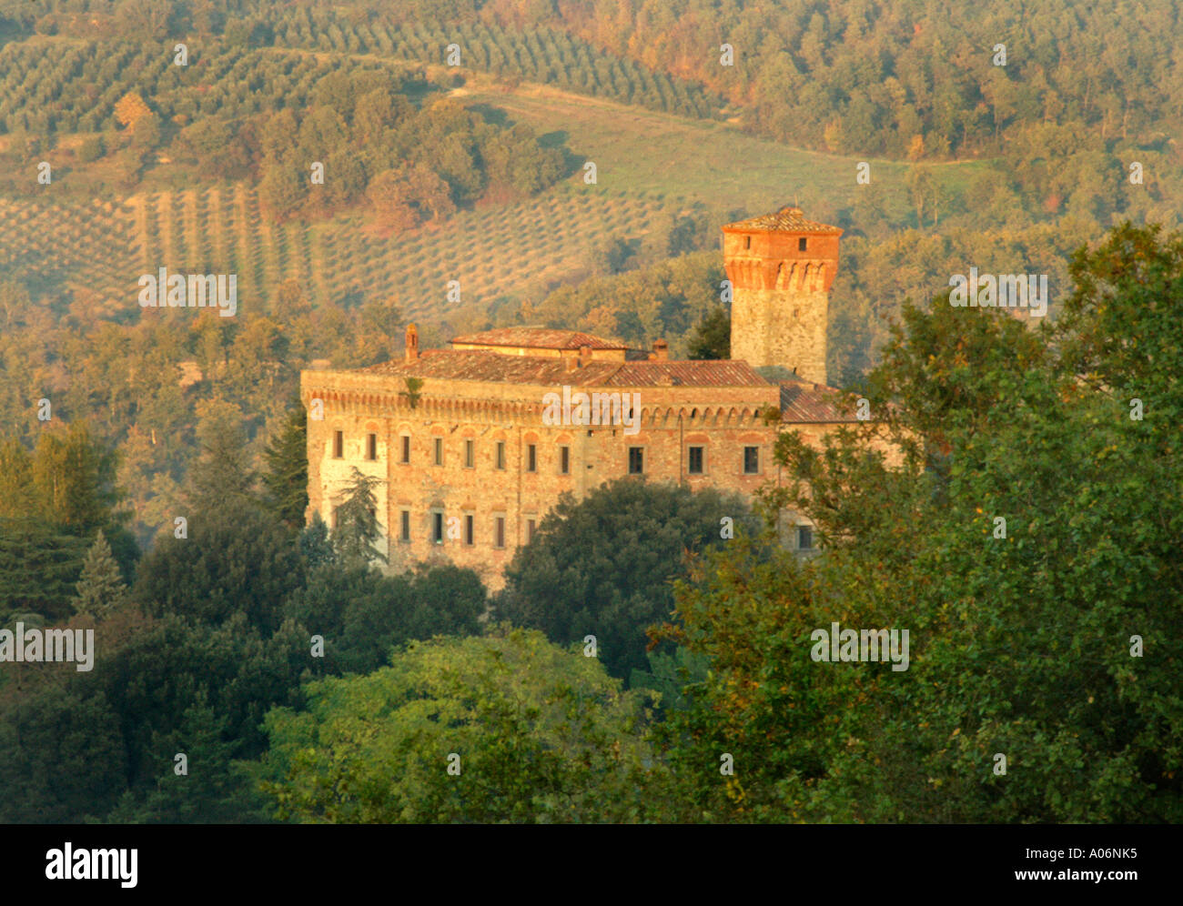 Tuscany and Umbria border Autumn Fall, Castle of Lippiano Stock Photo ...
