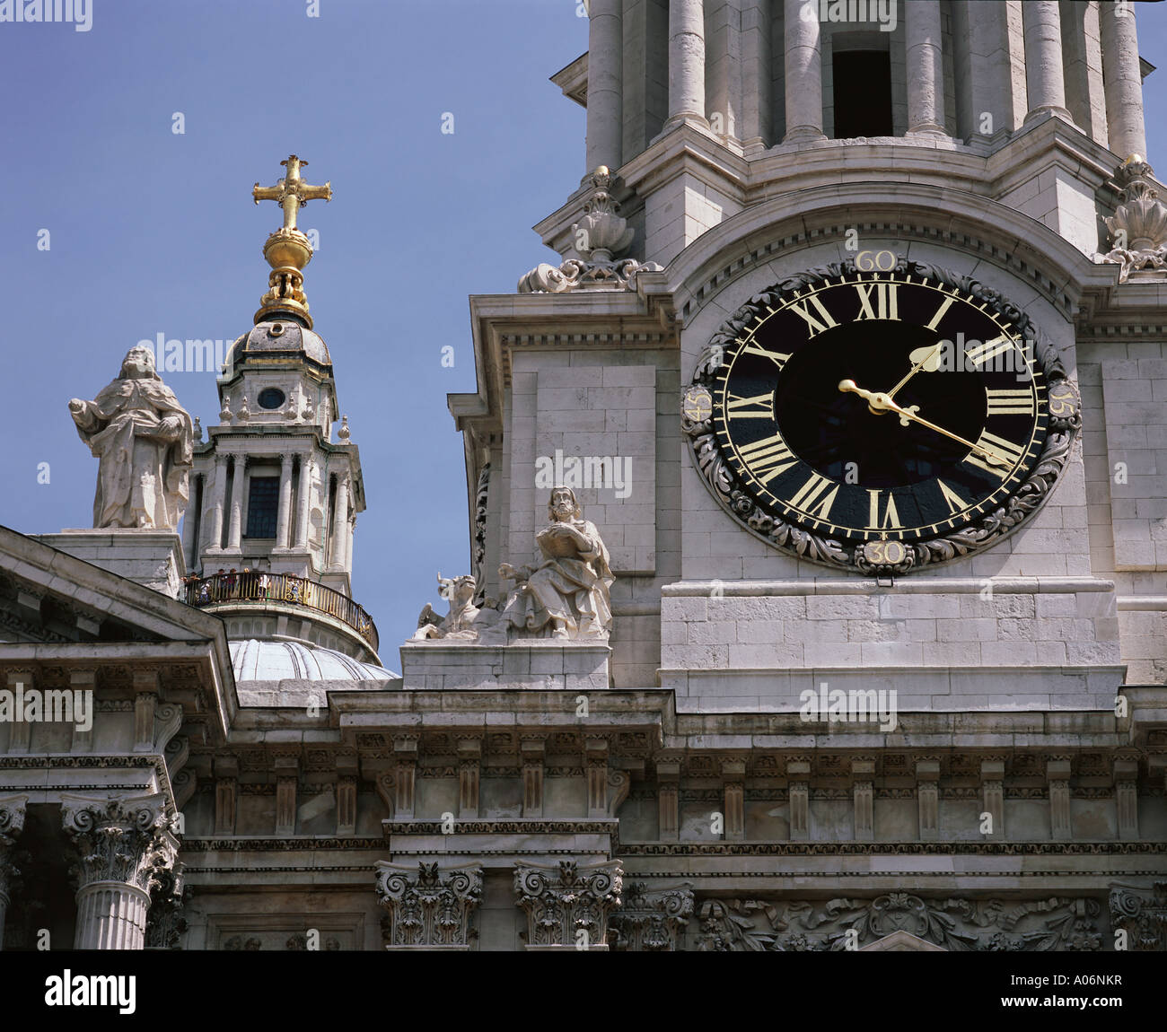 Clock on Roof of St Paul's Cathedral London Stock Photo - Alamy
