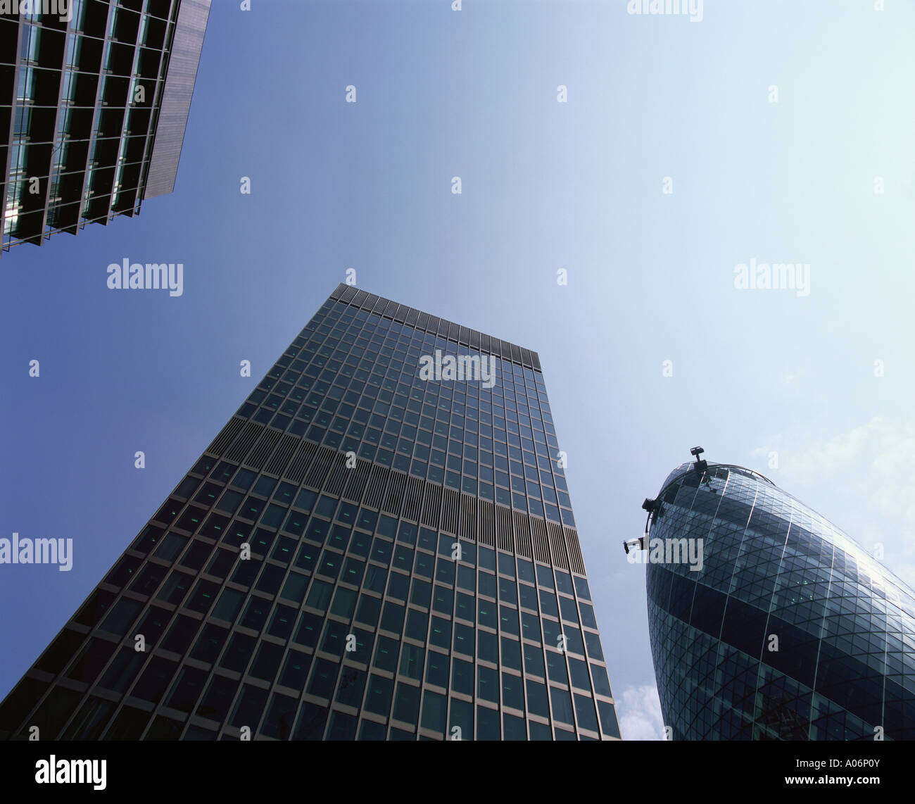 Office buildings and Swiss Re building City of London Stock Photo - Alamy