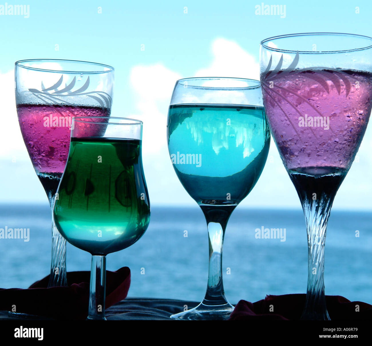 Tropical drinks on the beach Seychelles island Stock Photo - Alamy