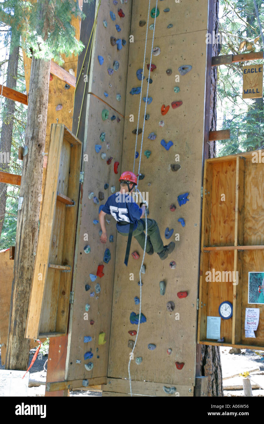 The boys are learning to do rock and elevation climbing Stock Photo - Alamy