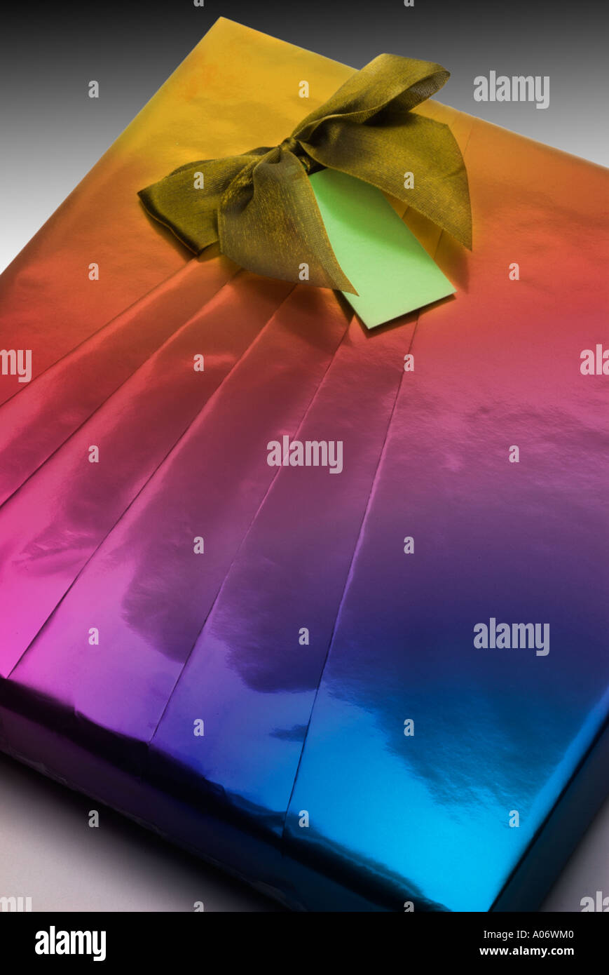 Gift wrap wrapped box carton red metallic foil gold blank card fabric ...