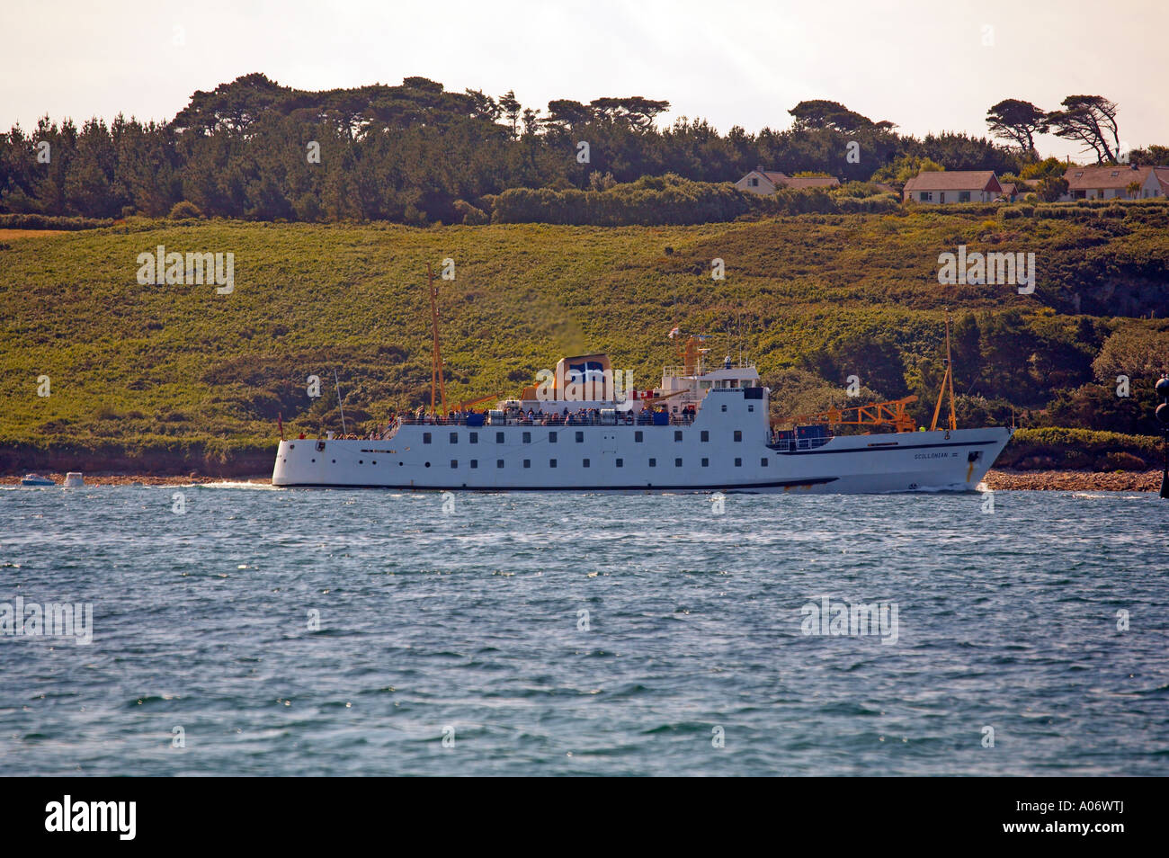 The Scillonian 3 steamship sailing past St.Mary's Stock Photo - Alamy