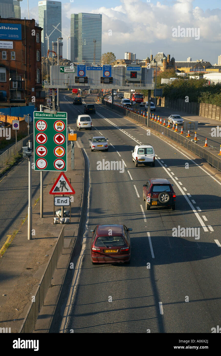Blackwall Tunnel southern approach Stock Photo - Alamy