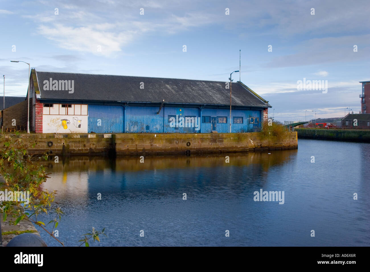 Old port facility warehouse buildings Dundee Tayside, Scotland, UK ...