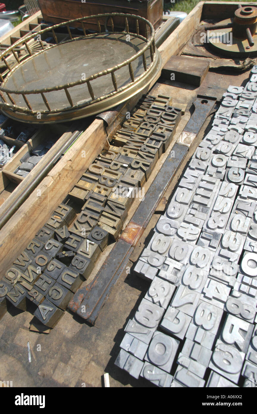 Printing type blocks with letters for making words and using the ...