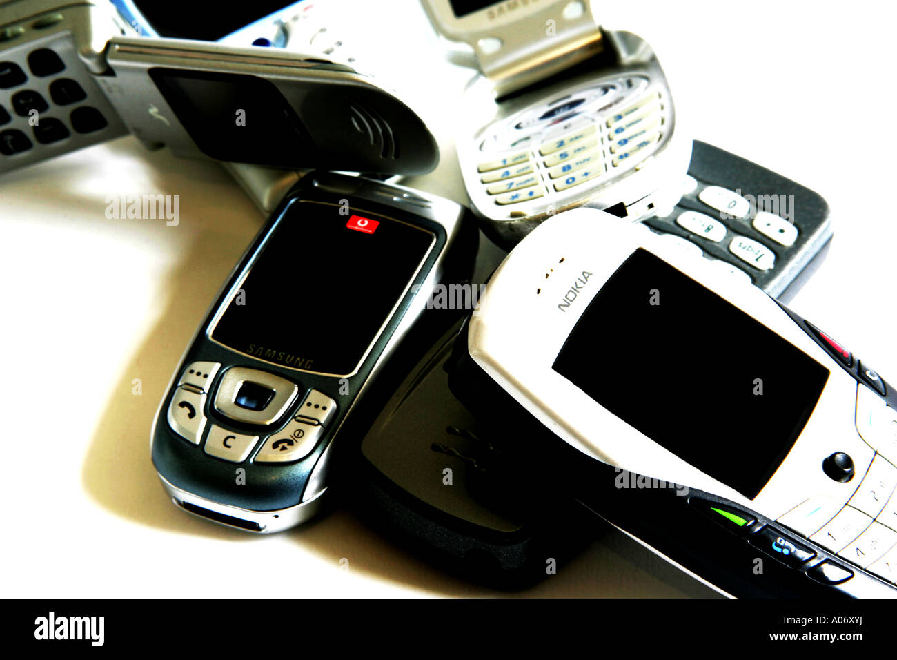 Mobile Phones in a pile Stock Photo - Alamy