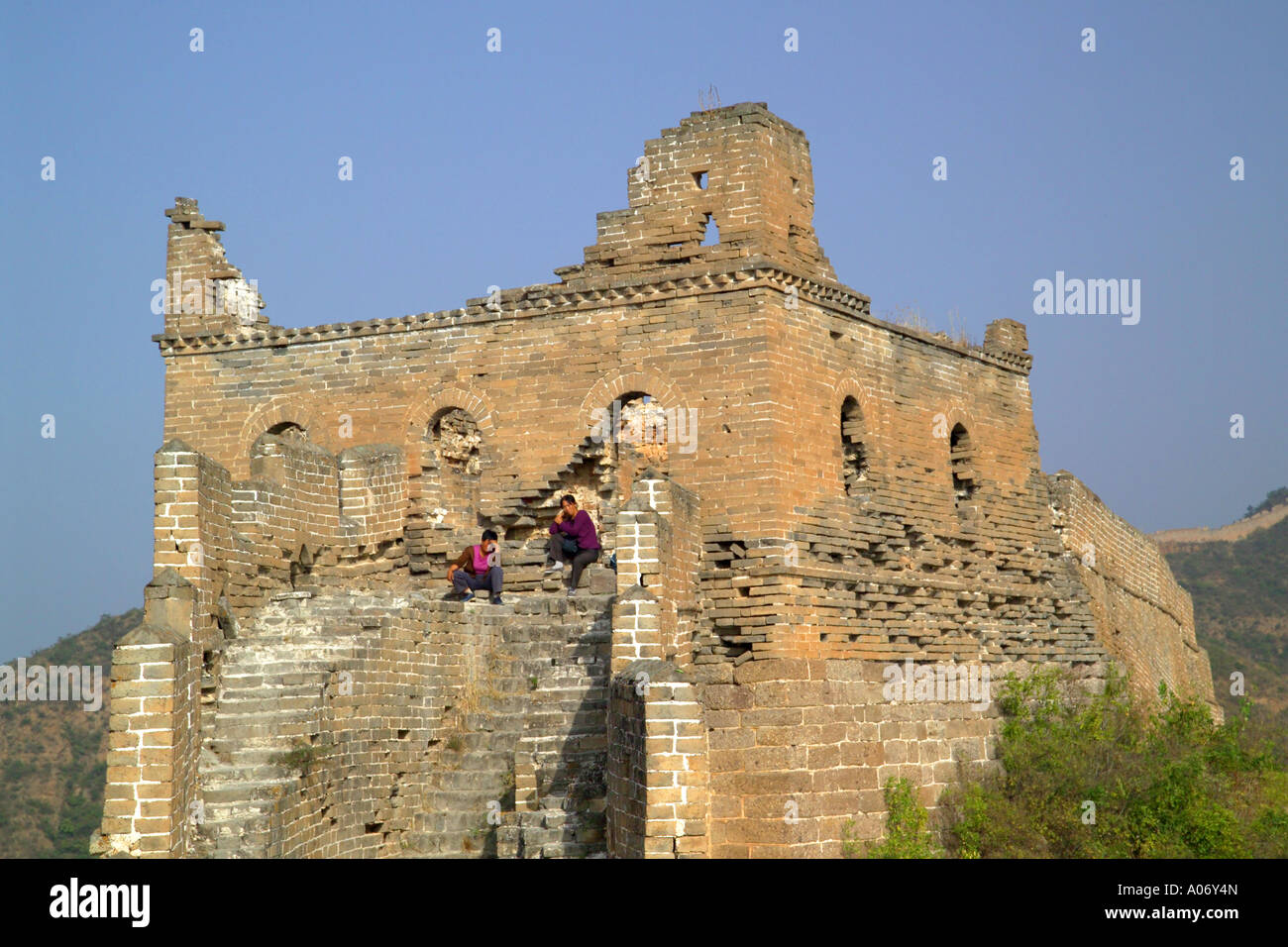 The Great Wall tower falling down Stock Photo - Alamy