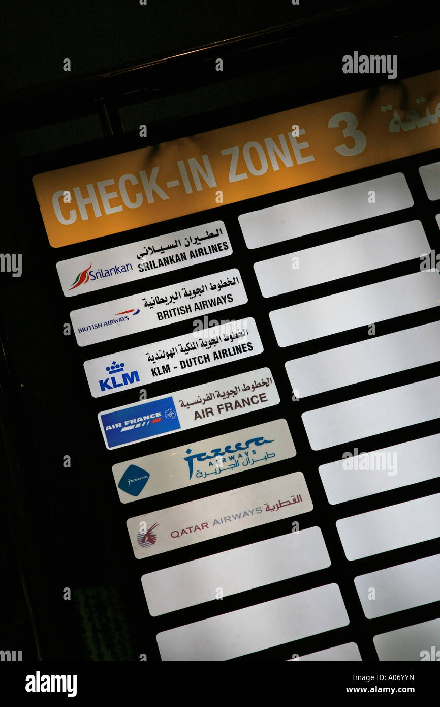 Check in zone information screen at dubai international airport dubai ...