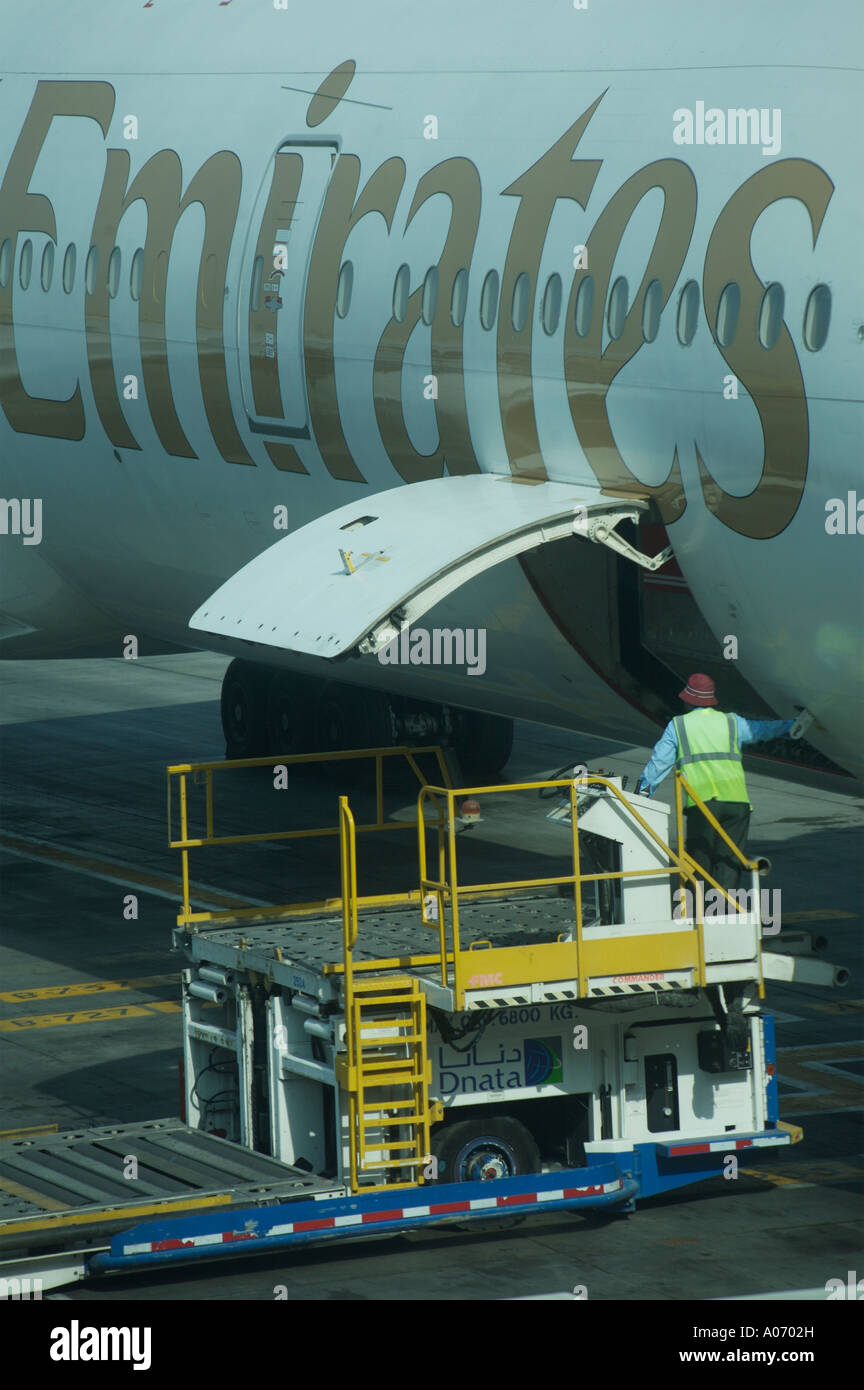 Emirates plane at dubai international airport united arab emirates uae ...