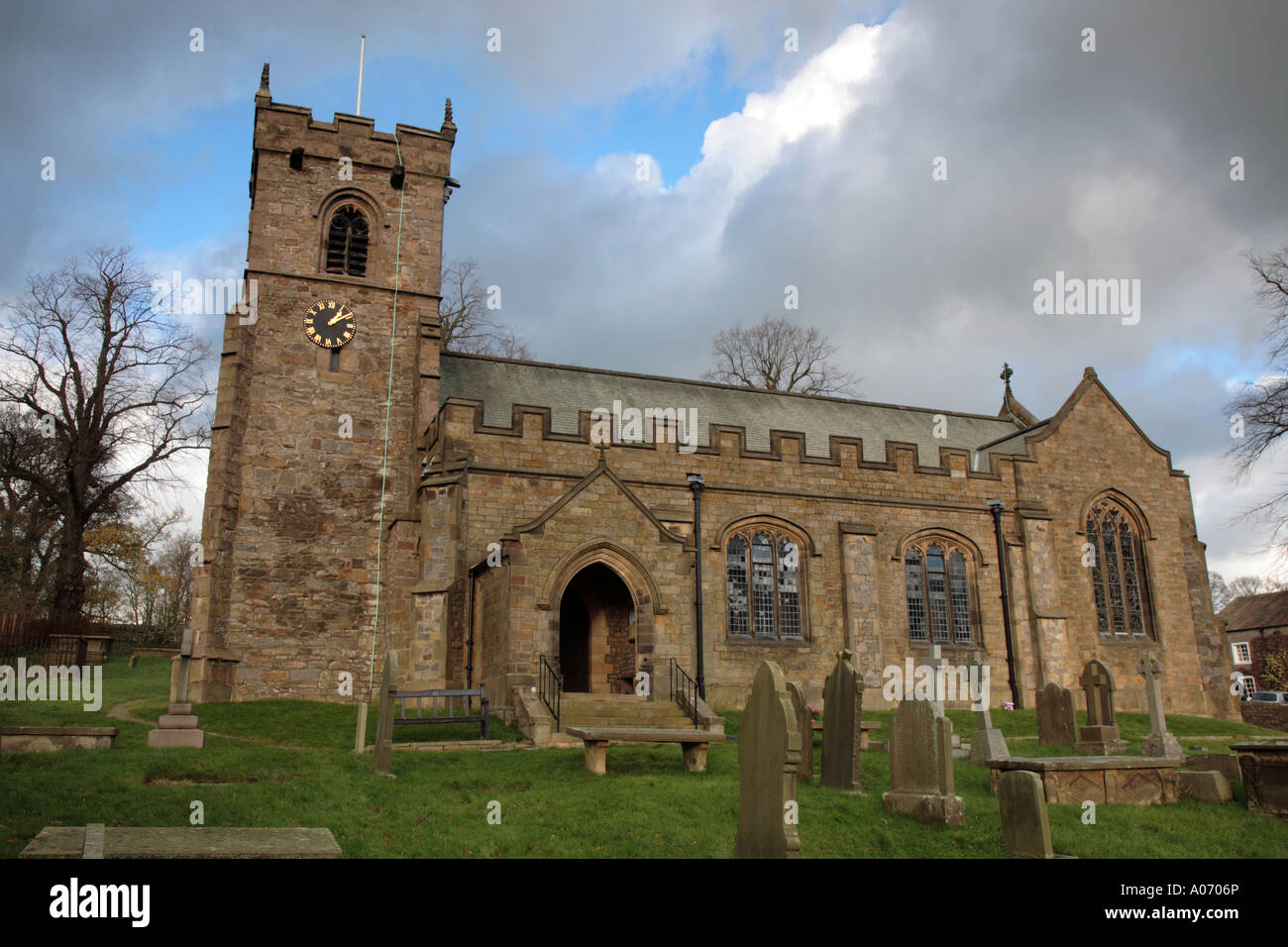 Downham, Lancashire, St Leonards Church, in Ribble valley, UK, Europe ...