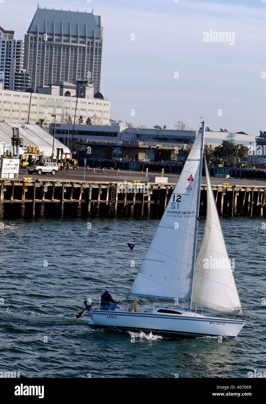 Sailing Boat Lima in San Diego Harbour Photographed in Portrait View ...